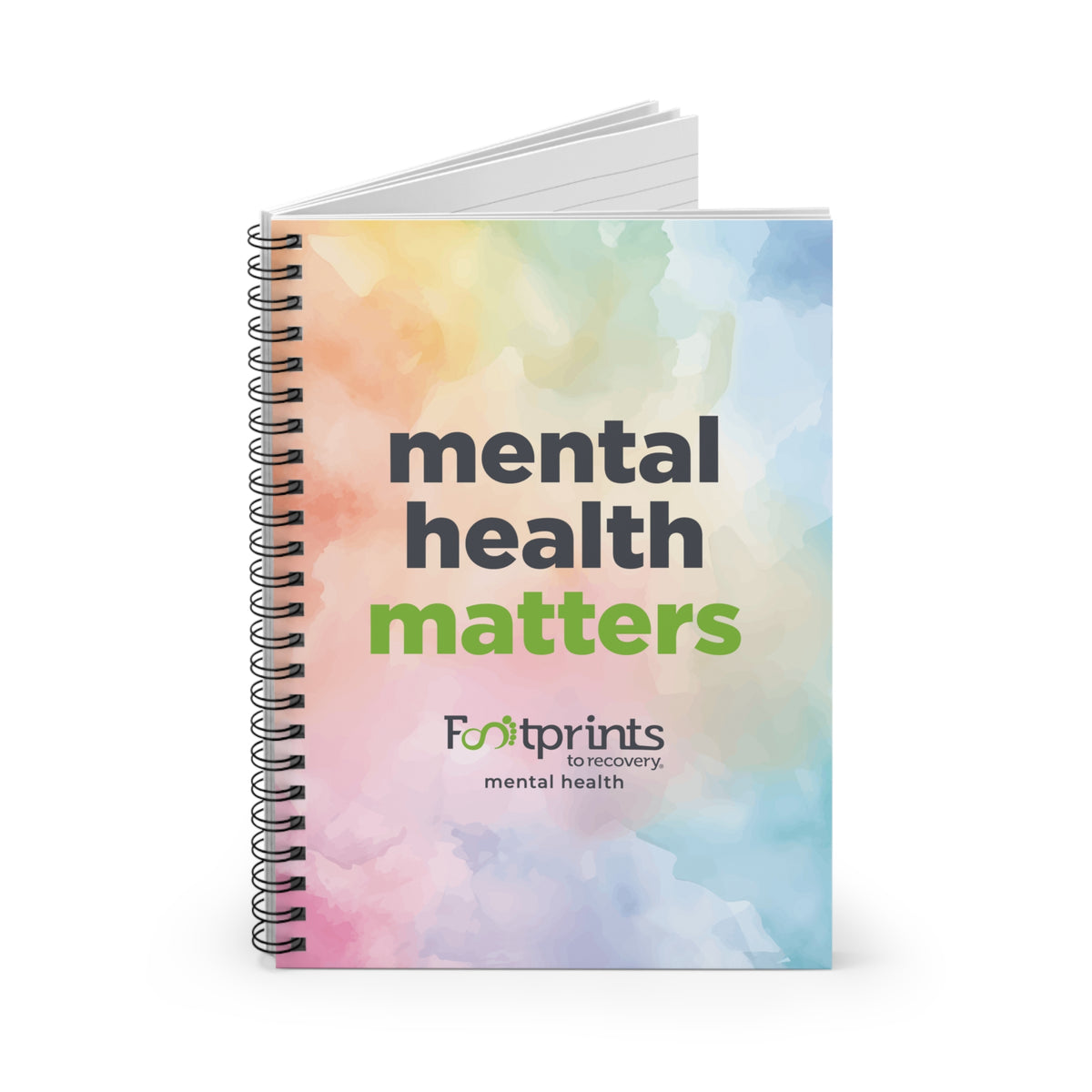 Footprints Mental Health Matters Spiral Notebook – Aliya Shop